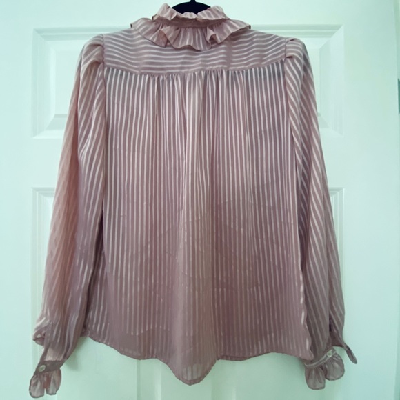 American Vintage | Tops | Ruffly 8s David Matthew Pink Striped Blouse ...